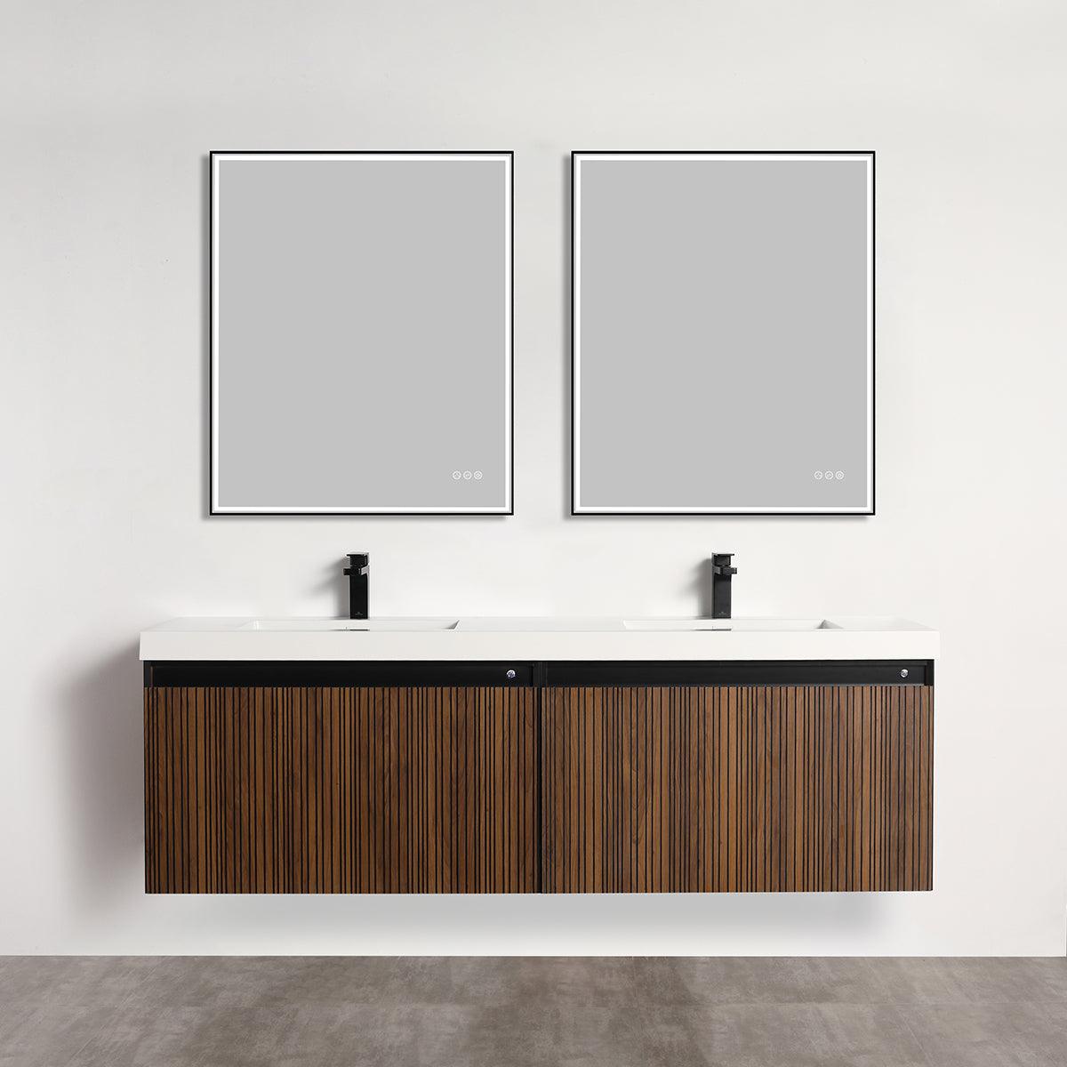 Blossom Lille – 72 Inch Double Vanity - Brown Walnut Strip – The Bath ...