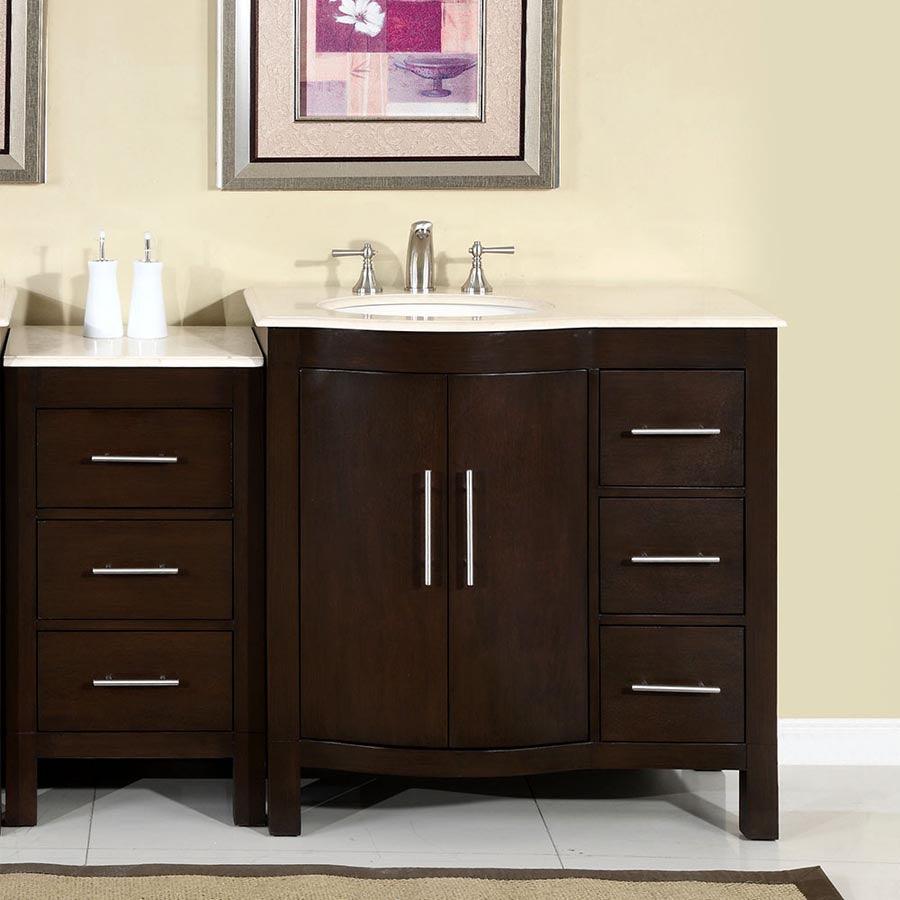 Modern 53.5" Single Sink Walnut Vanity | The Bath Vanities