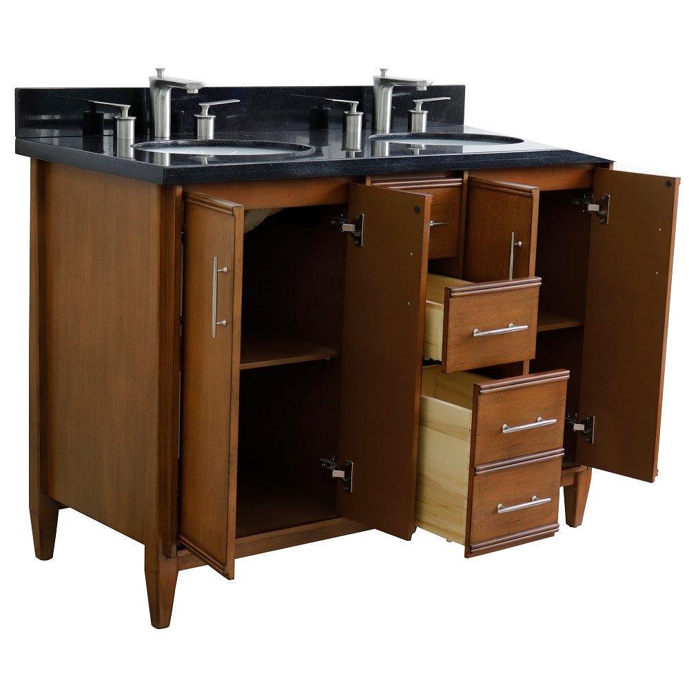 Bellaterra 49" Double Countertop Sink Vanity in Walnut 400901-49D-WA ...