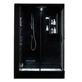 Maya Bath Anzio Steam Shower 57" x 37", Right/Left - Black/White – The Bath Vanities