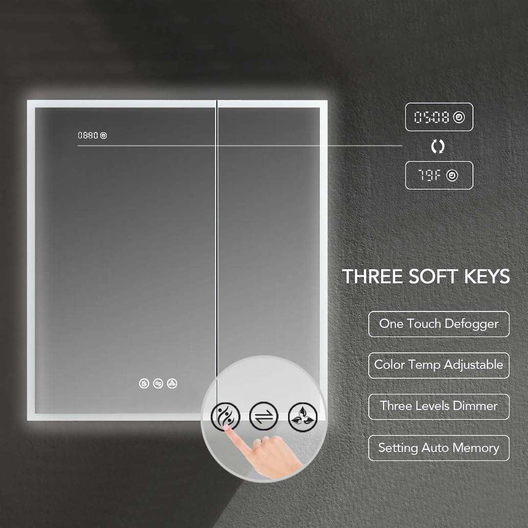 Blossom Sirius – 30 Inches LED Medicine Cabinet with Clock MCL3 3032 ...